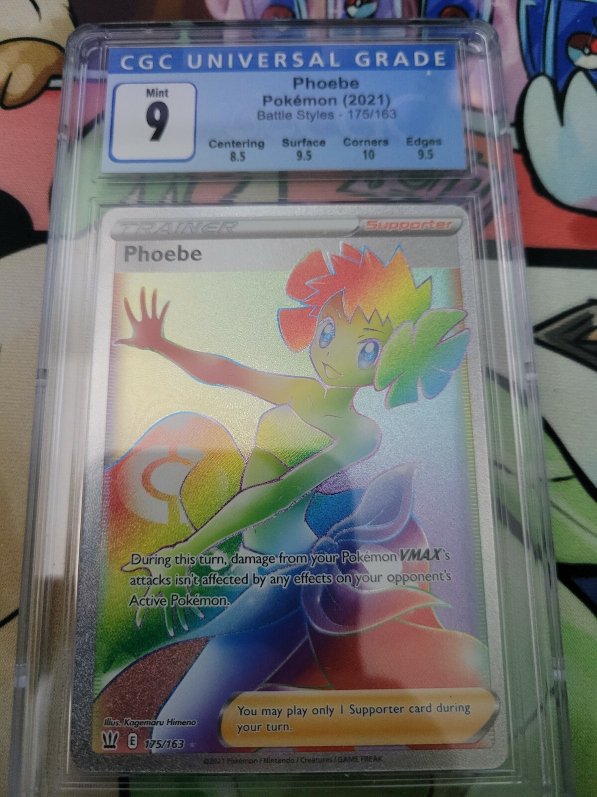 Phoebe Full Art Rainbow CGC 9 175/163 - Pokemon Battle Styles (PSA10 ...