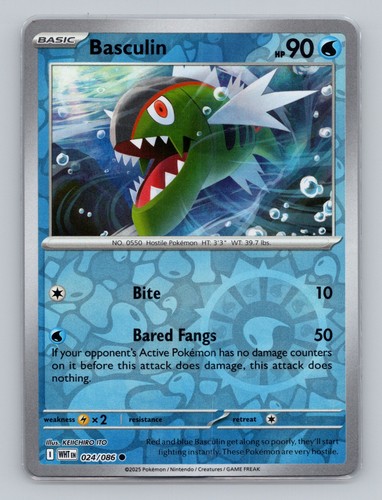Basculin 024/086 Reverse Holo White Flare WHT EN Pokemon Scarlet ...