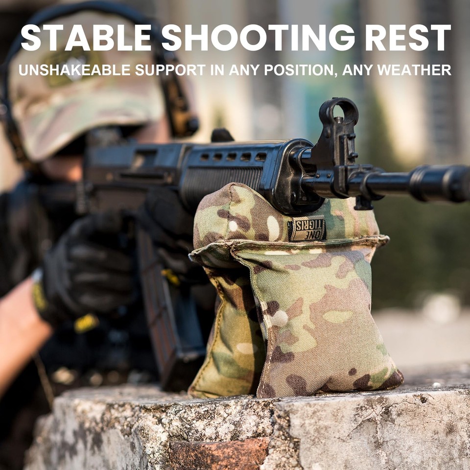 Shooting Rest Bag, Pre-Filled Shooting Sand Bags Front & Rear Gun Range ...