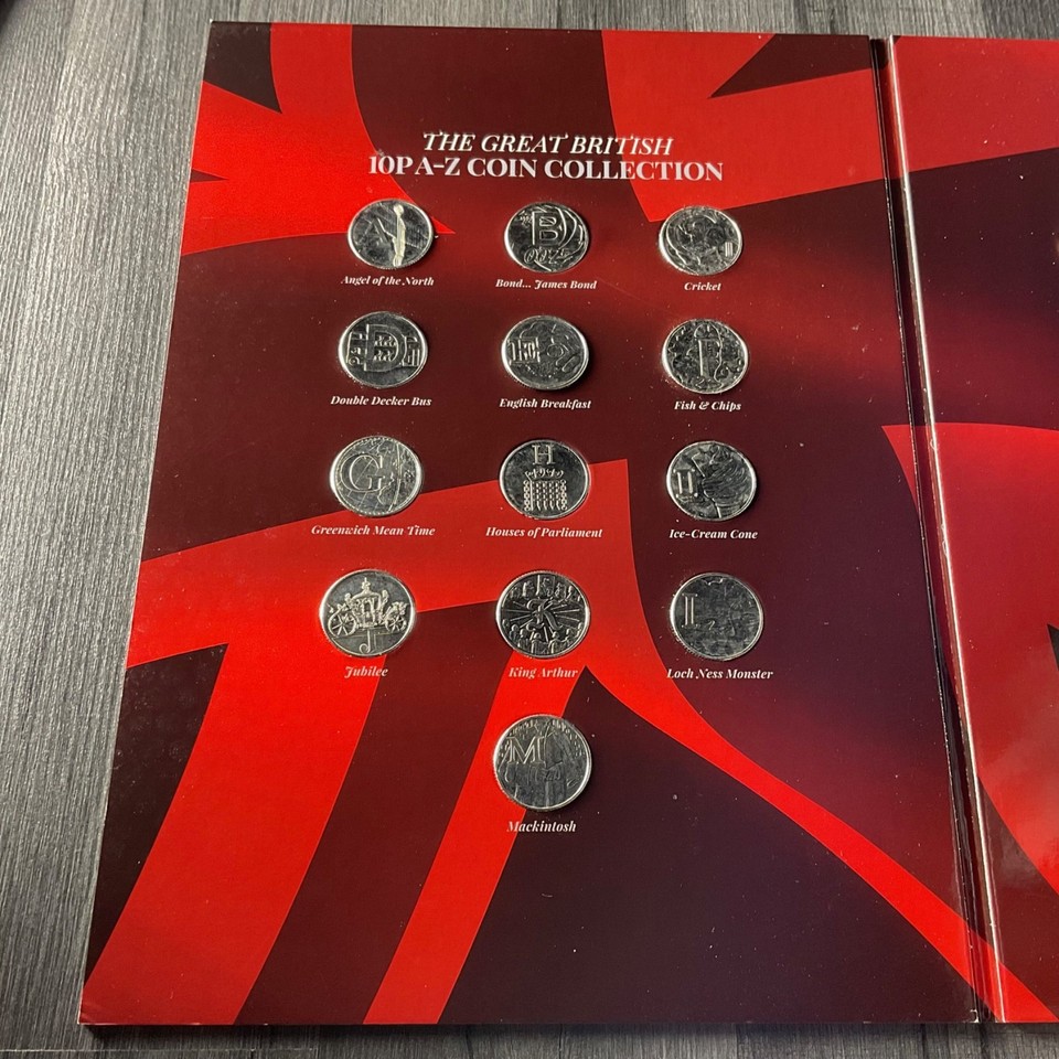 2019 - 10p Alphabet Coins Full set A - Z with Cambridgeshire album ...
