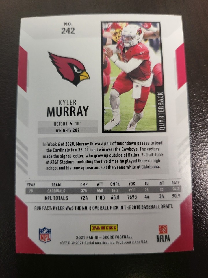 2021 Score Kyler Murray SILVER SCORECARD card #242 | eBay