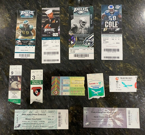 Lot of 11 Philadelphia Eagles Ticket Stubs Veterans Stadium & The Linc ...