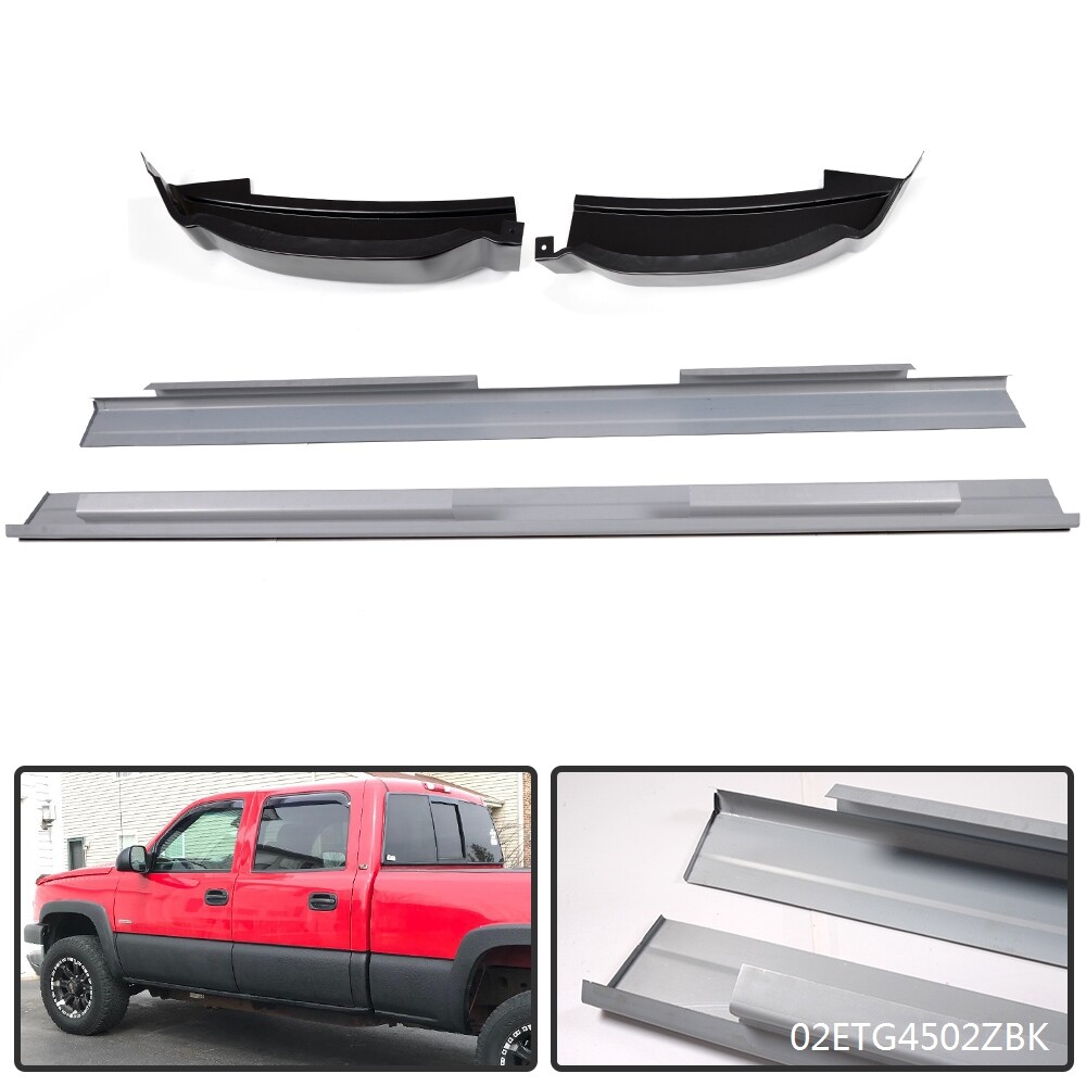 Fit For 01-07 Crew Cab Chevy Silverado Slip On Rocker Panels & Cab ...