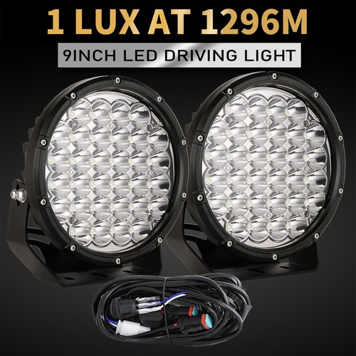 Pair Round 9 inch LED Driving Lights Work Off road Spotlights 4x4 Truck ...