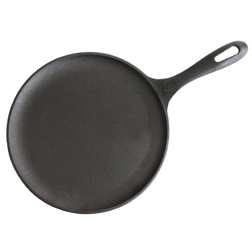 10.5-Inch Preseasoned Cast Iron Comal Griddle Pan with Long Handle ...
