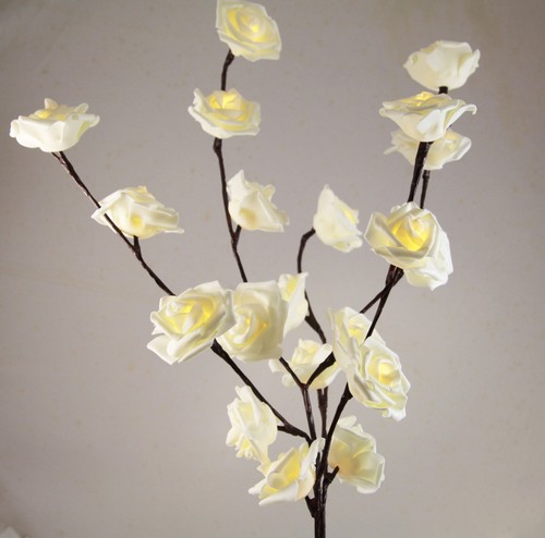 White Rose LED Light Flower Stem Bunch Wedding Event Marquee Table ...