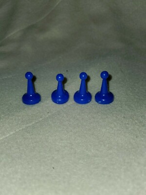 SORRY Board Game Pawns Tokens Movers 1992 Set of 4 BLUE Replacement ...