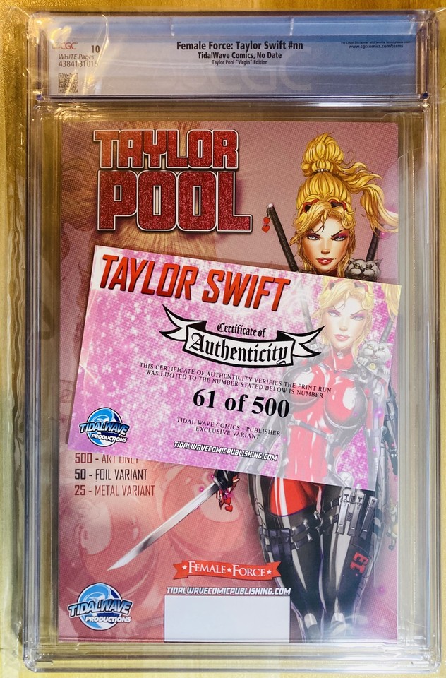 Taylor Swift Taylor Pool Perfect Gem CGC 10 Virgin Ed COA Only 3 Exist ...