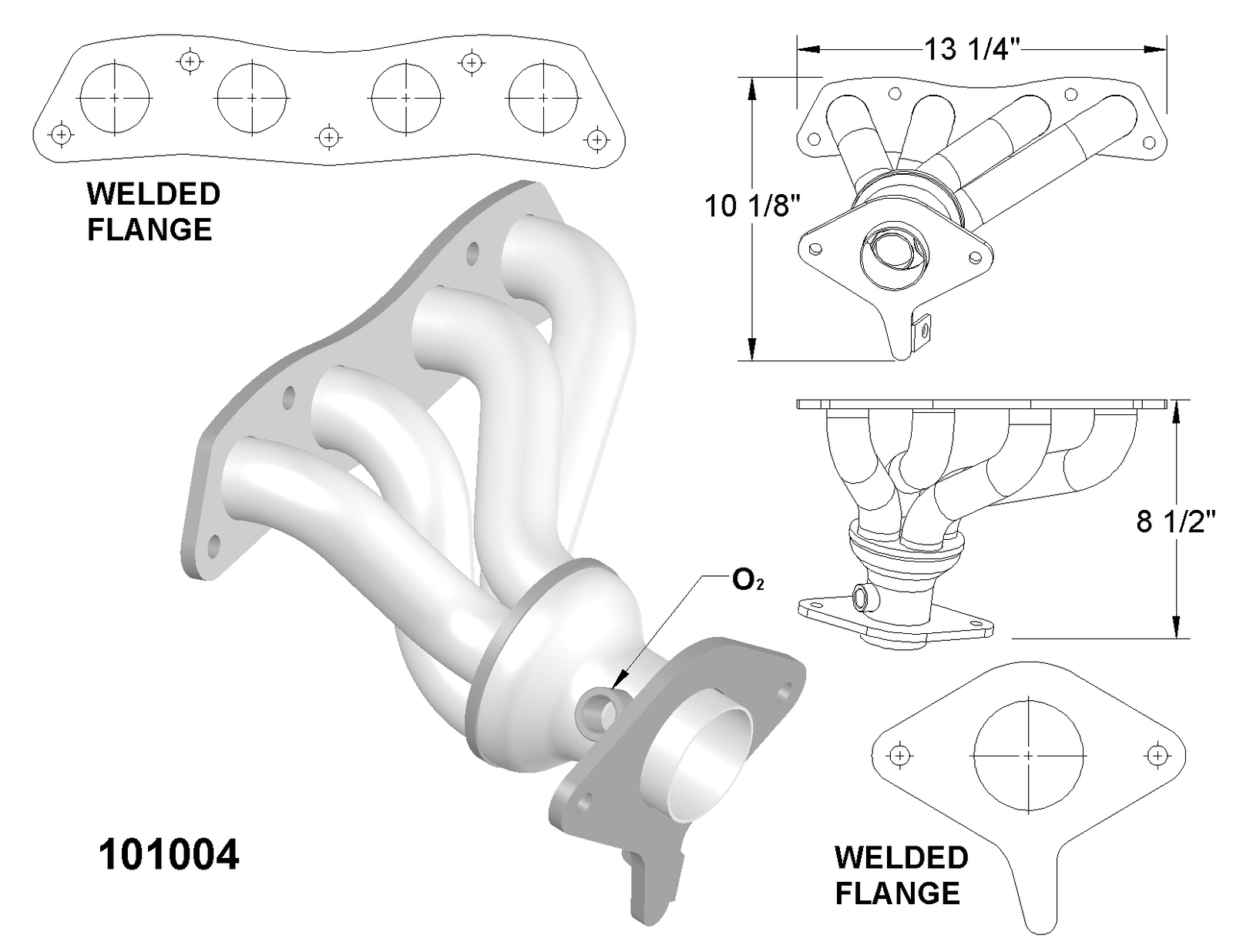 Front Exhaust Manifolds for 2018-2019 Toyota Corolla 1.8L L4 GAS DOHC ...