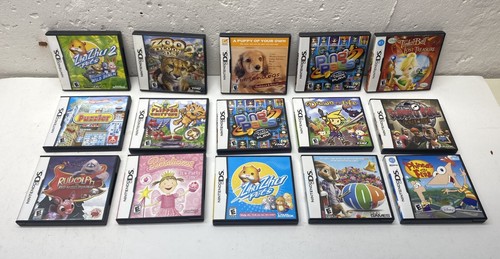 Nintendo DS Game Lot x 15 With Cases / Kids Games Hop, Phineas Ferb ...