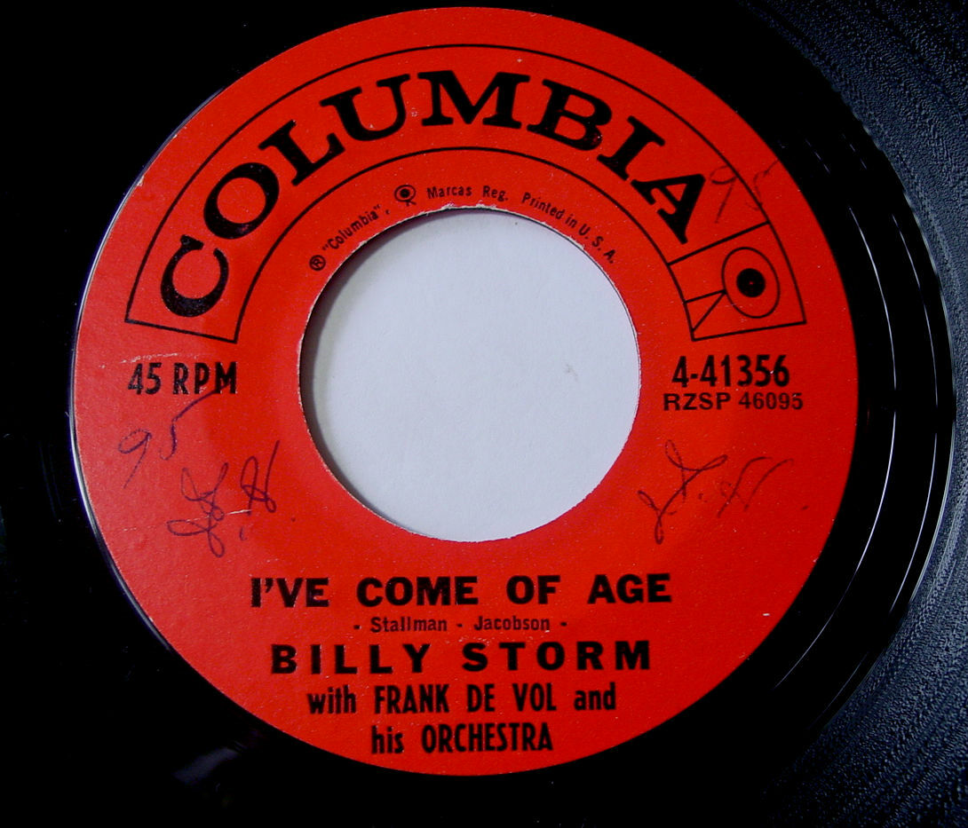 45 RPM BILLY STORM This Is Always b/w I've Come Of Age COLUMBIA 1959 ...