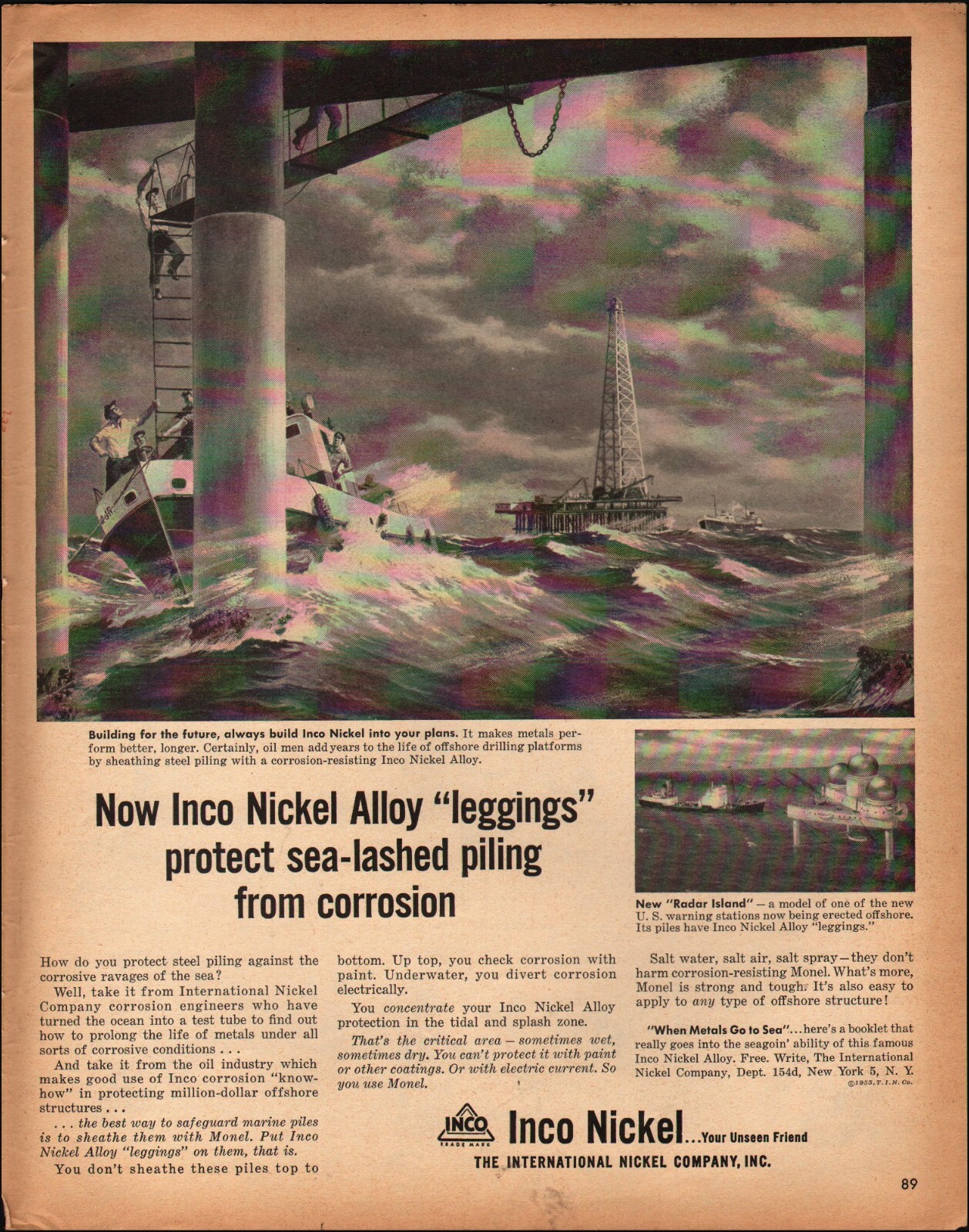 1955 Vintage ad The International Nickel Co. Inco Nickel Art Ship 03/10 ...