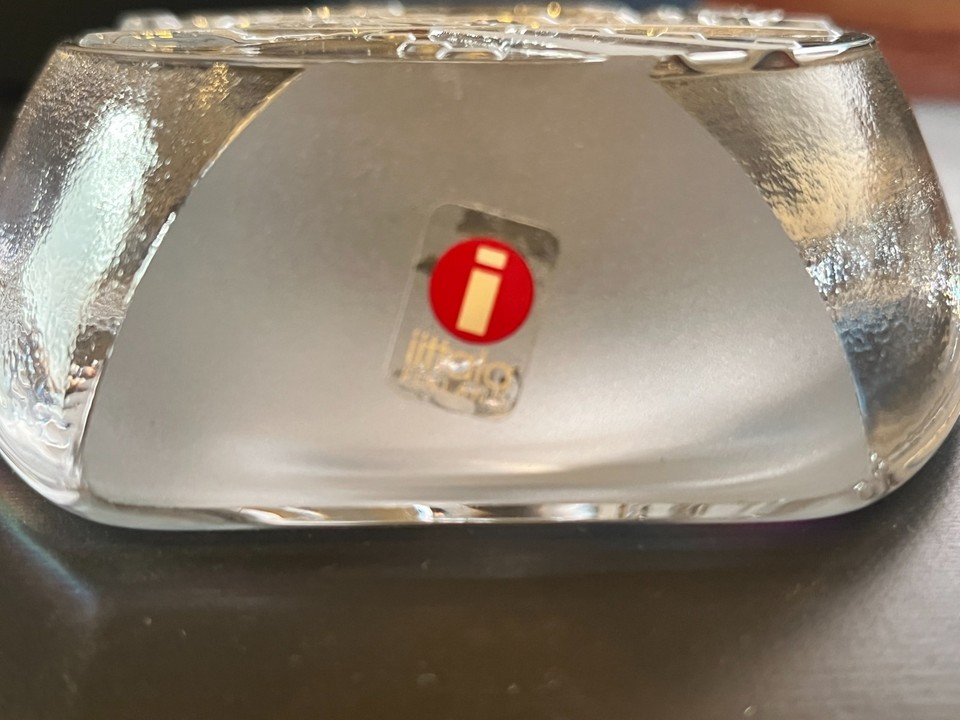 Vintage IITTALA Etched Crystal NORDSTROM SKI TRAIL Paperweight SIGNED ...