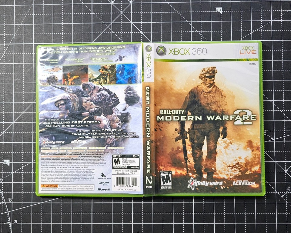 Xbox 360 Call Of Duty 2 Modern Warfare Custom Case - NO Game No Manual ...