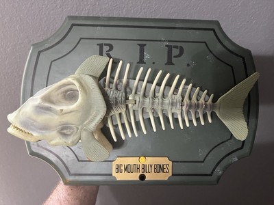 Gemmy Big Mouth Billy Bones Singing Fish Skeleton Vintage **READ ...