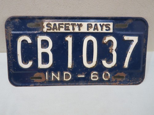 Vintage 1960 Indiana License Plate CB1037 | eBay