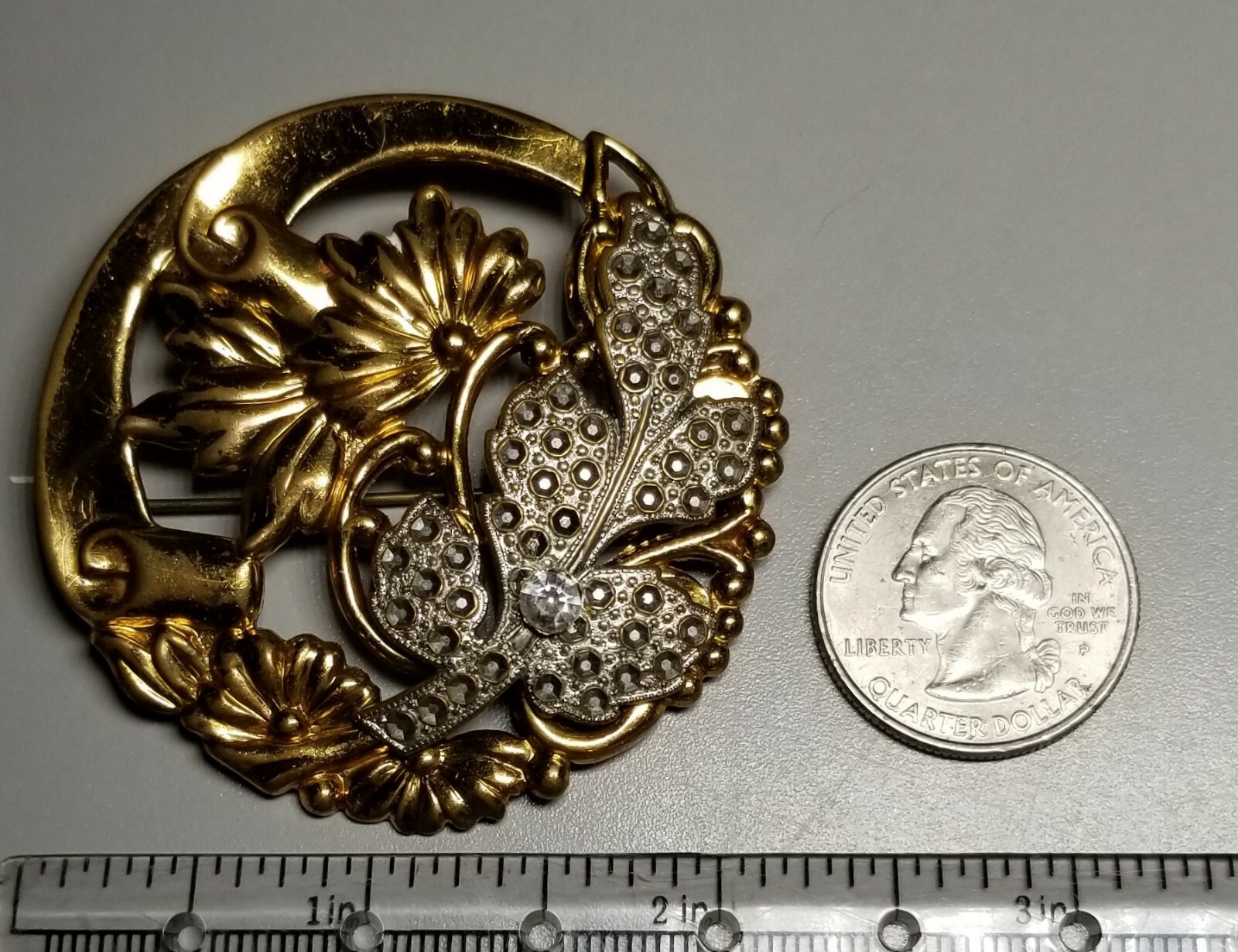 Victorian Vintage Repousse Flower Art Nouveau Art Dec… - Gem