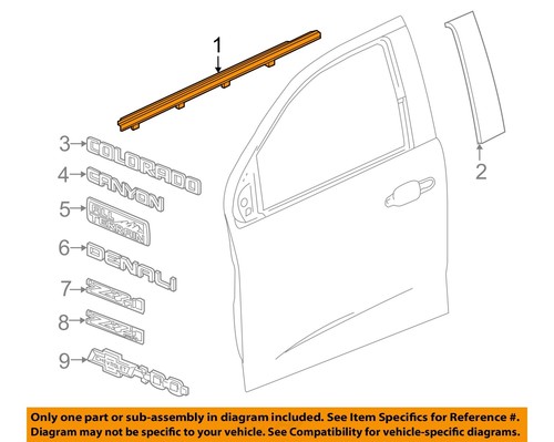GM OEM 15-22 Canyon,Colorado Front Door Exterior Trim-Belt Molding ...