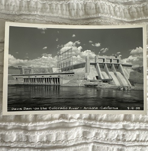 Davis Dam RPPC Postcard Colorado River Arizona California Vintage 1950s ...