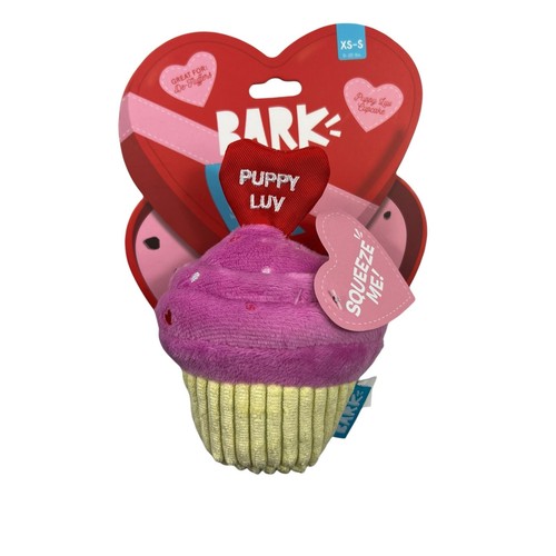 BARK Box Puppy Luv Cupcake Valentine's Day Squeaky Plush Dog Toy | eBay