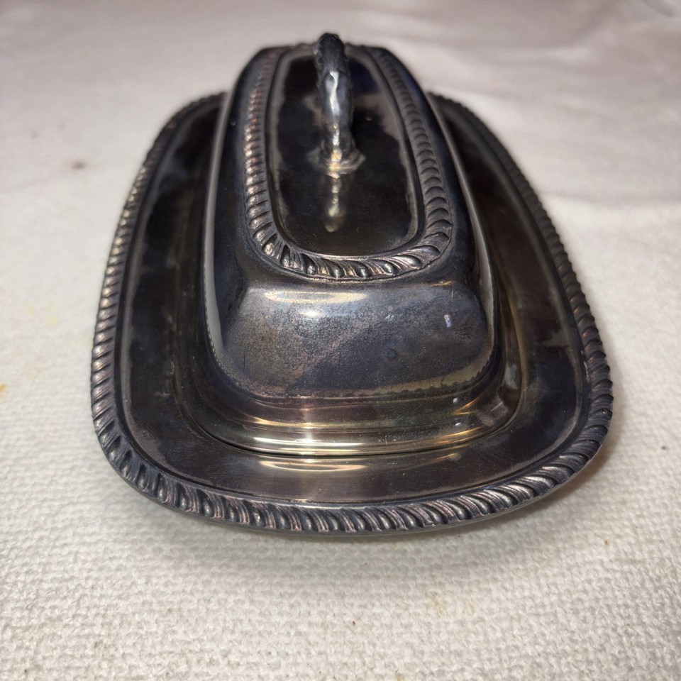 Vintage Silver Plated Small Butter Dish With Lid & glass insert English ...