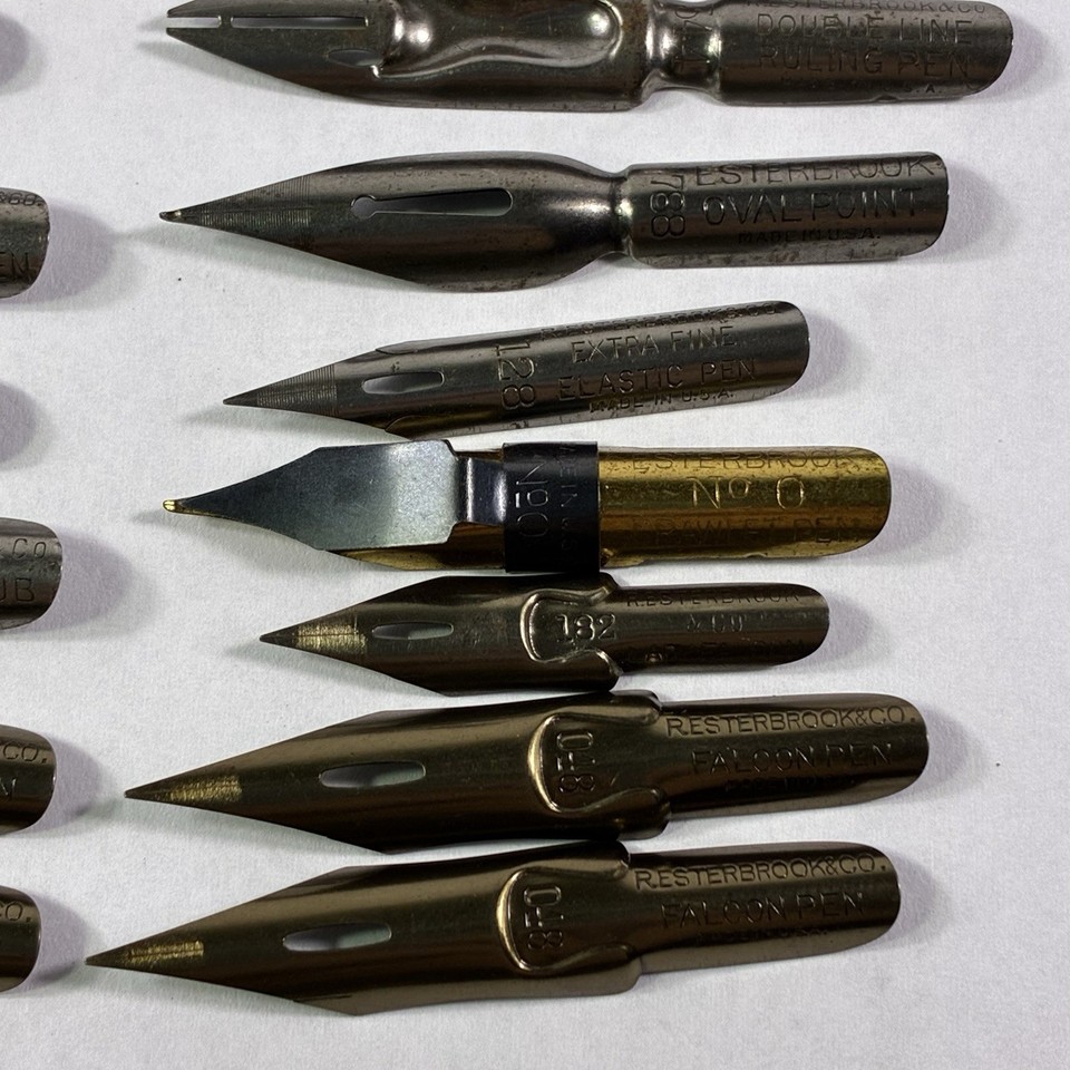 Lot of 29 Vintage R. Esterbrook & Co Calligraphy Pen Nibs Ink Dip Tips ...