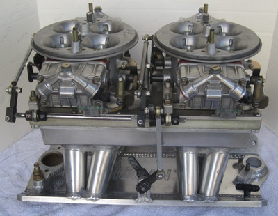 Hogan's SBC Tunnel Ram Intake Manifold Holley 4500 750CFM Carbs ...