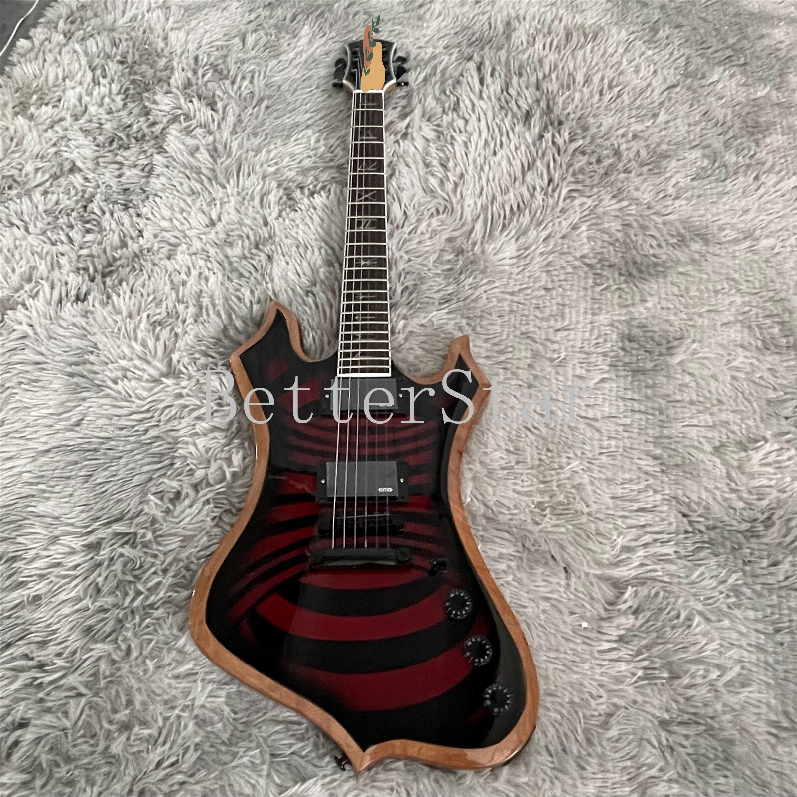 Nomad RedRum Electric Guitar HH Pickup Solid Body Maple Neck Black ...