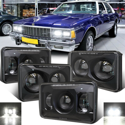 4PCS For Chevrolet Caprice 1977-1986 Dot 4x6" inch LED Headlights High ...