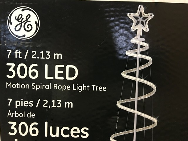 GE 7ft. Spiral Rope Light Tree - Pure White for sale online | eBay