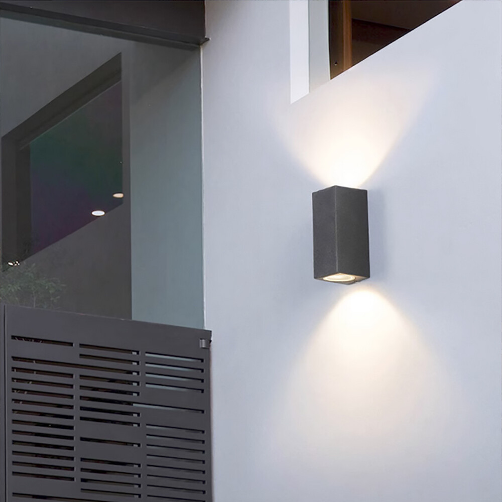 Modern Black White Up Down PVC Wall Light GU10 IP65 Outdoor lamp Garden ...