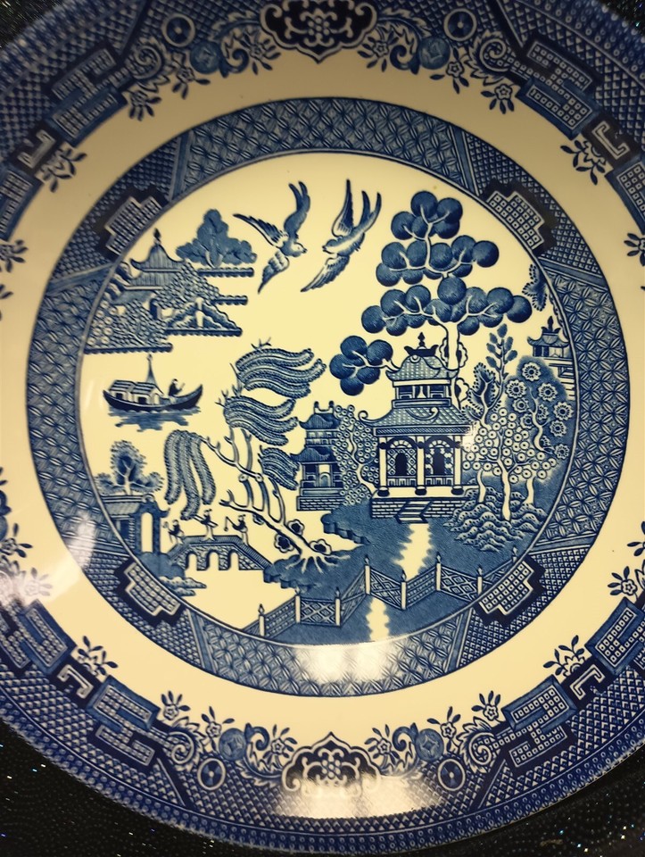 Churchill England~Blue Willow Pattern~9” Round Side Dish Serving Bowl ...
