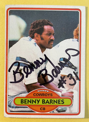 SIGNED BENNY BARNES 1980 TOPPS FOOTBALL CARD AUTOGRAPH CARD - COWBOYS ...