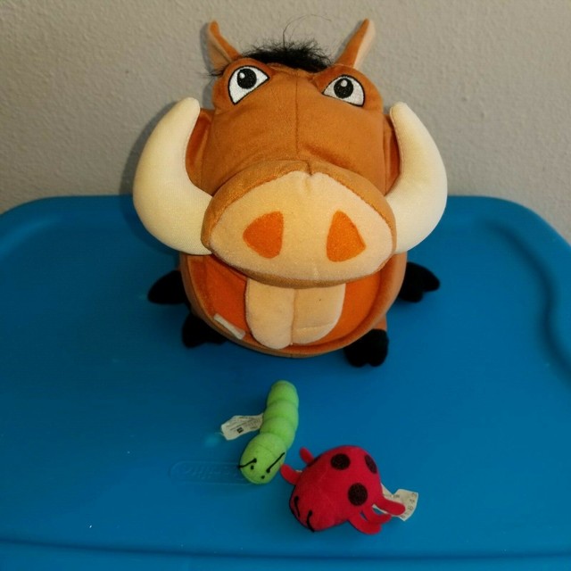 Talking Pumbaa Plush Lion King Stuffed Animal Pumba Warthog Feed Me Bug ...