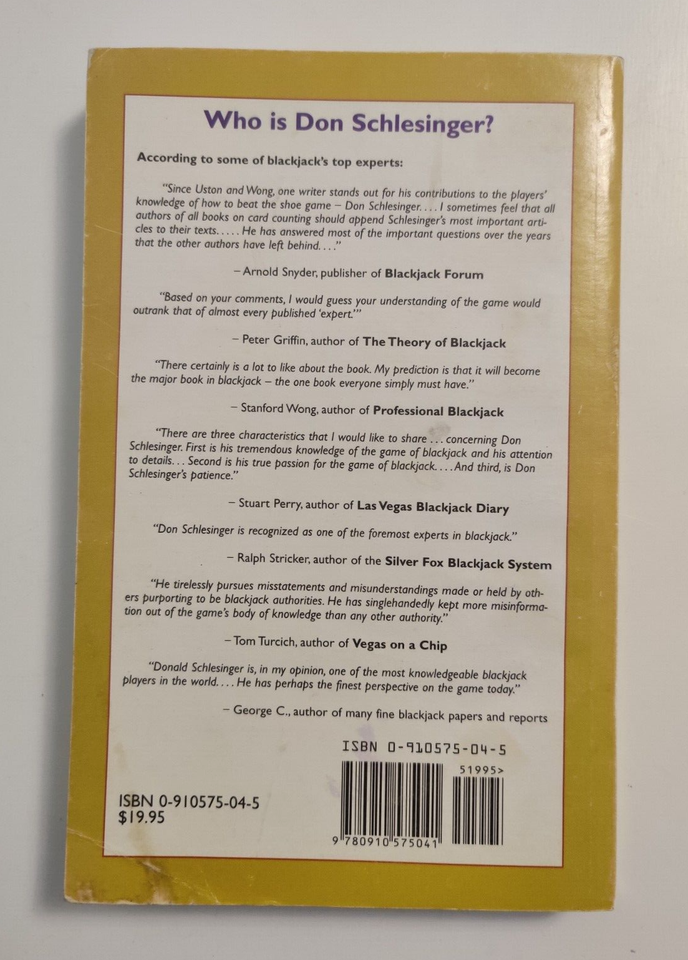 Blackjack Attack: Playing The Pros' Way By Don Schlesinger PB | eBay