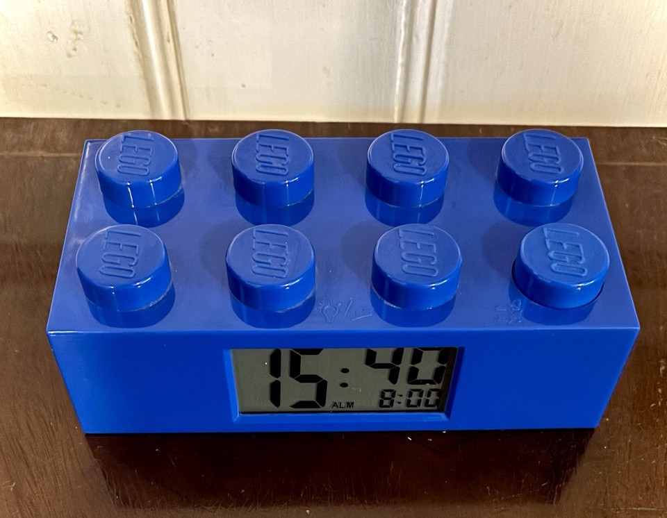 Lego blue brick digital alarm clock | Batteries included | eBay UK