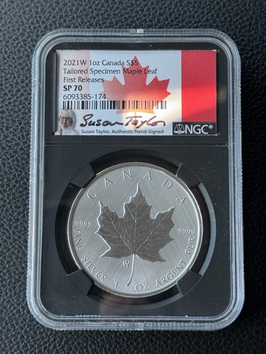 2021-W Canada $5 Silver Maple Leaf NGC SP70 First Day Tailored Specimen ...