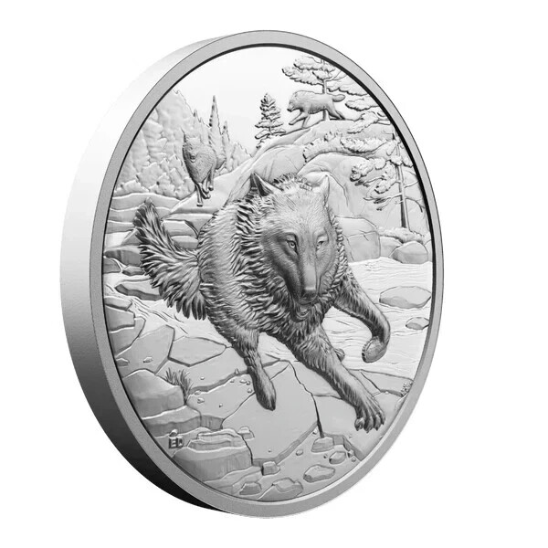 2025 Canada 1 oz Proof Silver Great Hunters Wolf in High Relief | eBay