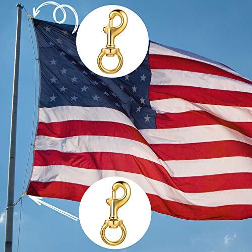 Jetec Flag Clips for Rope Solid Brass Flagpole Snap Swivel Clasp ...
