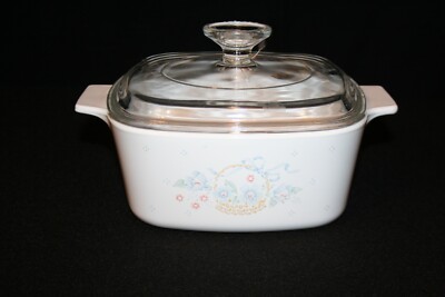 VTG Corning ware Country Cornflower Bake Serve Dish w/lid A-1 1/2-B 1.5 ...