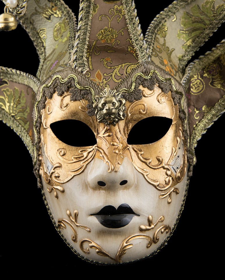 Mask from Venice Jolly Face Golden IN 5 Spikes for Prom Carnival - 2190 ...