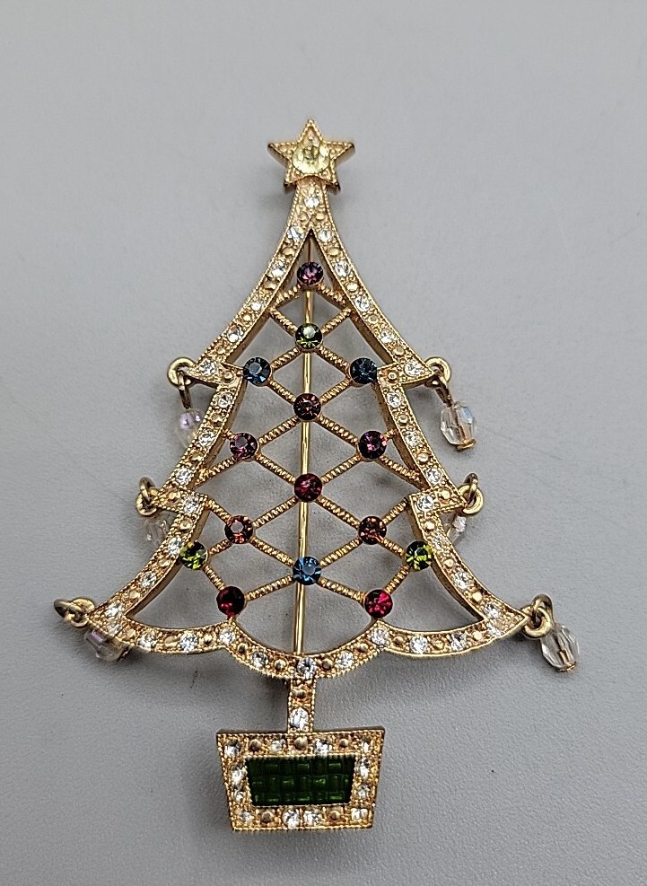 Avon 2005 2nd Annual Christmas Tree Pin Brooch Colorf… - Gem