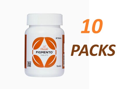 10 x Charak Pigmento Tablets For Vitiligo Promotes Melanin 600 Pills ...