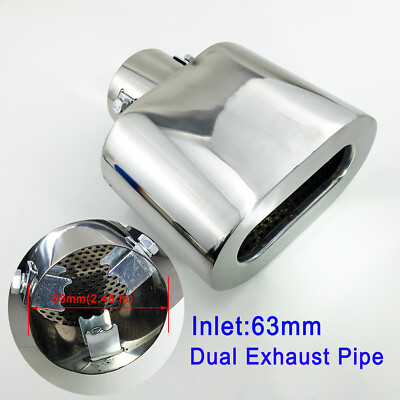 Universal Car Muffler Cover 63mm 2.5" Rear Exhaust Tailpipe Tip Trim ...
