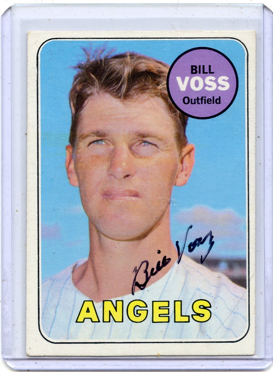 1969 TOPPS BASEBALL #621 BILL VOSS AUTOGRAPH, CALIFORNIA ANGELS 092618 ...