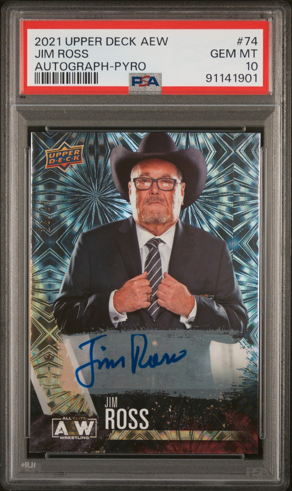2021 Upper Deck AEW Autograph Pyro Jim Ross #/25 PSA 10 | eBay