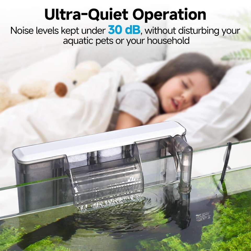 Quiet 30-50 Gallon Fish Tank Filters - Auto Start Hang on Back Aquarium ...