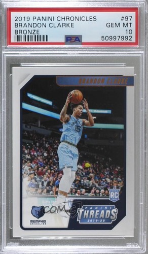 2019 Panini Chronicles Threads Bronze Brandon Clarke #97 PSA 10 GEM MT ...