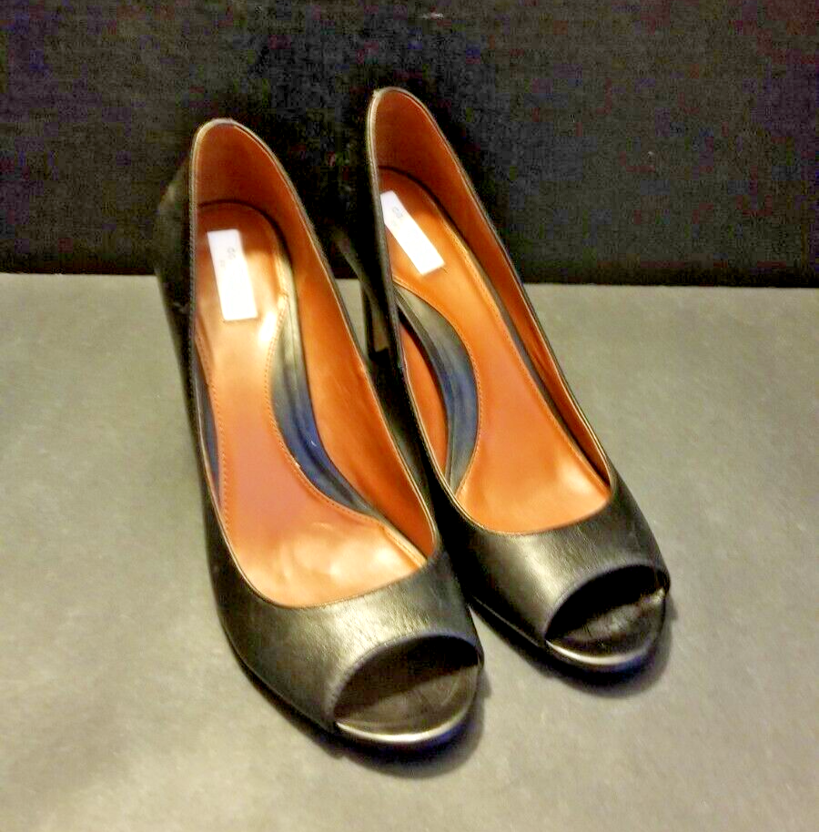 Cole Haan Women's Leather Shoes, Size 9- 1/2B. 4 Inch Heels. Black Peep ...