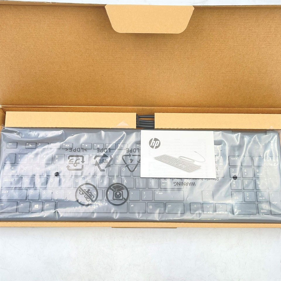 HP WIRED USB BLACK SLIM SMARTCARD KEYBOARD 911502-00X - NEW | eBay